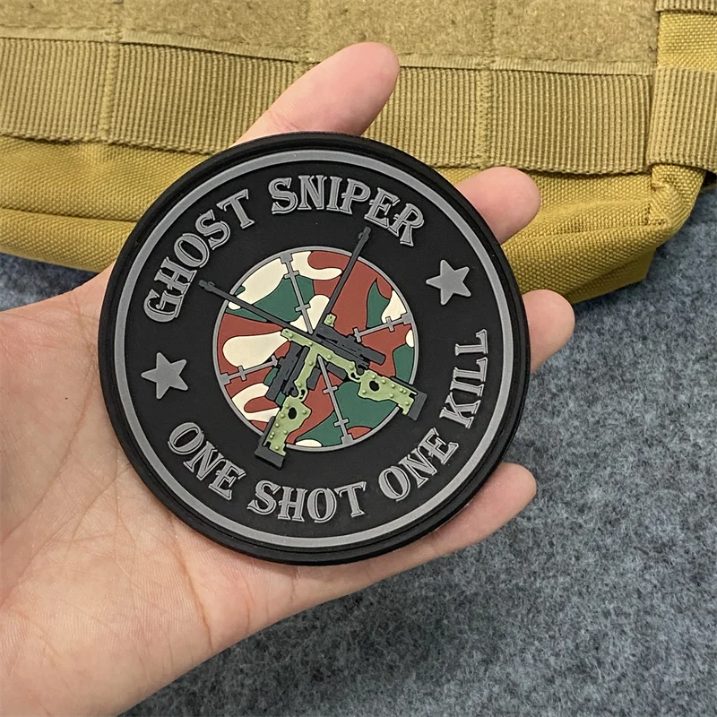 Ghost Sniper 'One Shot One Kill' PVC Rubber Velcro Patch – Little Patch Co
