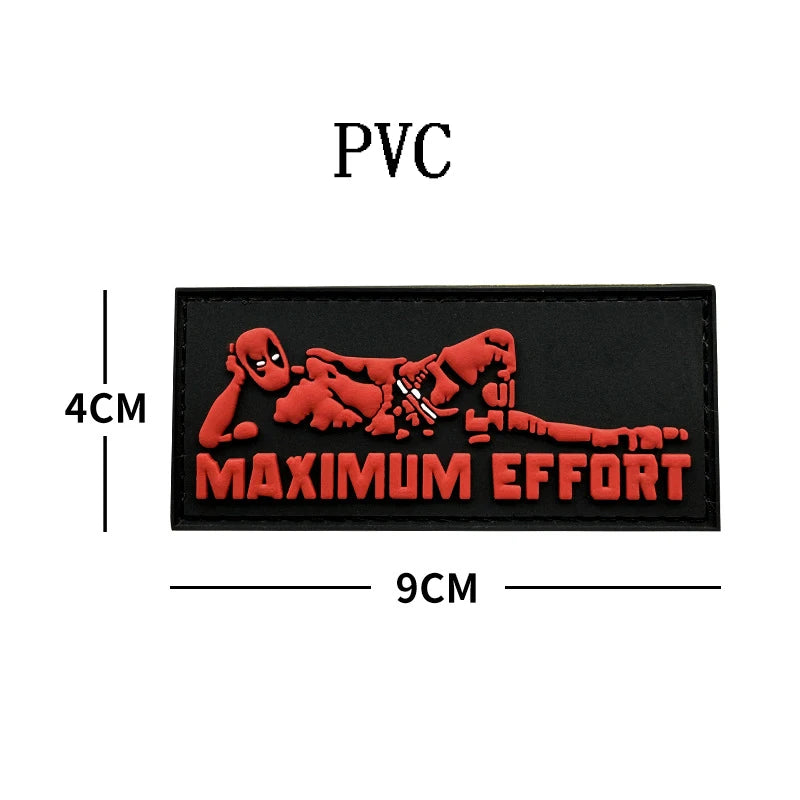 Deadpool 'Maximum Effort | Rectangle' PVC Rubber Velcro Patch – Little Patch Co