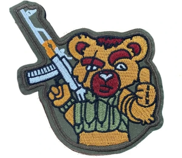 Tactical Bear 'Gun' Embroidered Velcro Patch