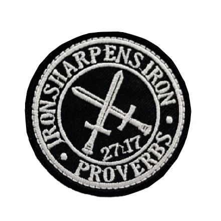 Proverbs 27:17 'Iron Sharpens Iron' Embroidered Velcro Patch – Little Patch Co