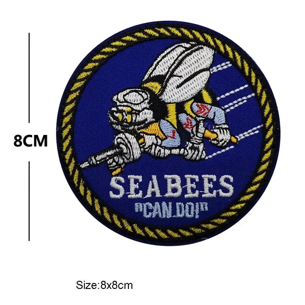 Emblem 'US Navy Seabees Can Do!' Embroidered Velcro Patch – Little Patch Co