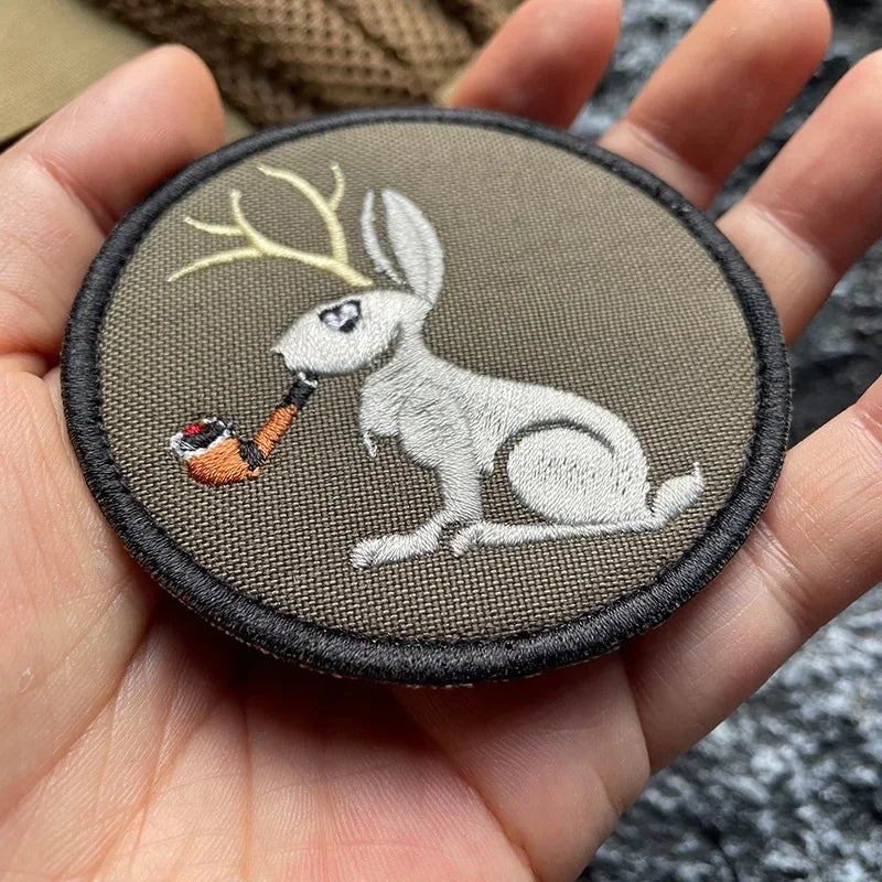 Jackalope 'Pipe | Round' Embroidered Velcro Patch – Little Patch Co