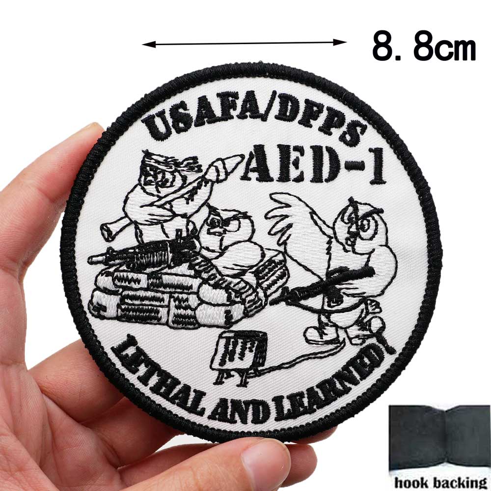 Emblem 'USAFA/DFPS Lethal And Learned!' Embroidered Velcro Patch – Little Patch Co