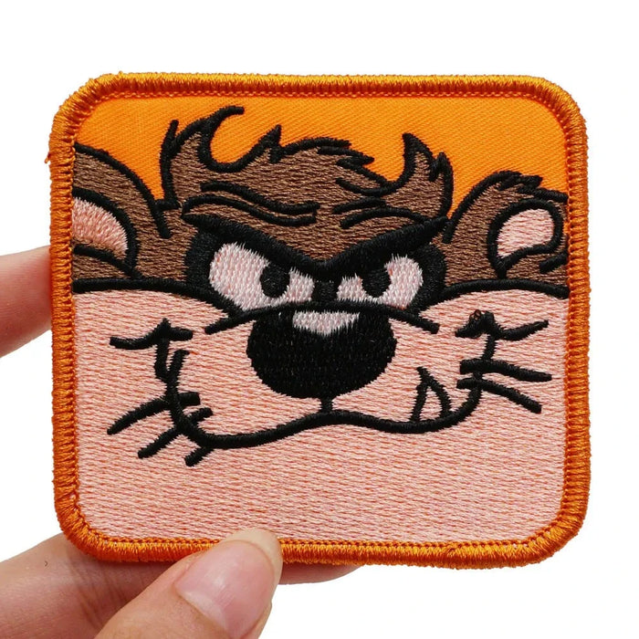 Tasmanian Devil 'Face | Square' Embroidered Velcro Patch — Little Patch Co