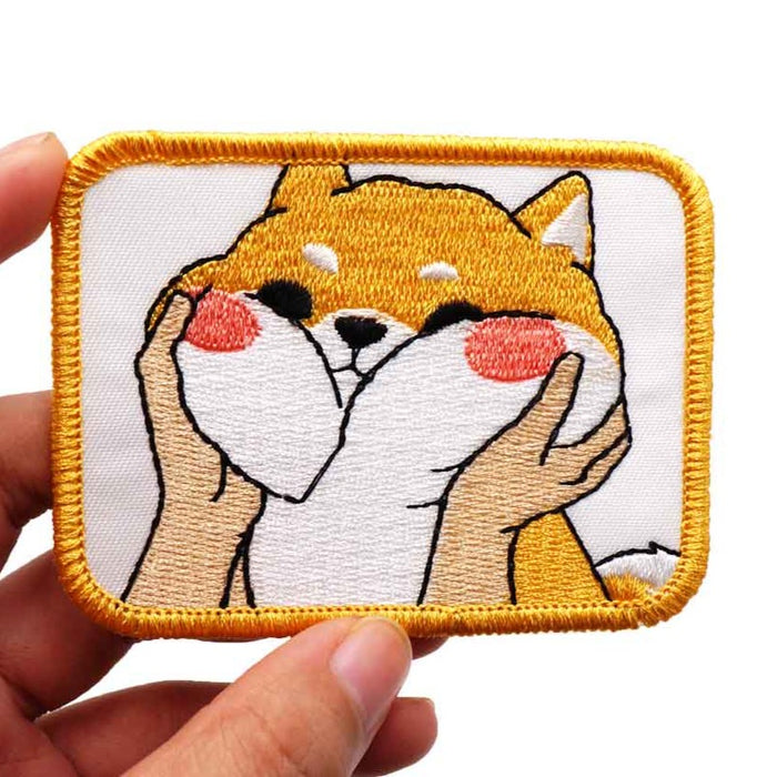 Shiba Inu 'Chubby Cheeks | Square' Embroidered Patch — Little Patch Co
