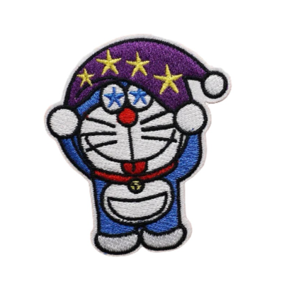 Doraemon 'Wearing Purple Hat' Embroidered Patch — Little Patch Co