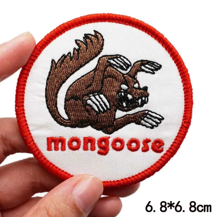 Mongoose 'Attacking | Round' Embroidered Patch — Little Patch Co