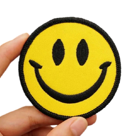 Funny Emoji 'Smiley' Embroidered Velcro Patch — Little Patch Co