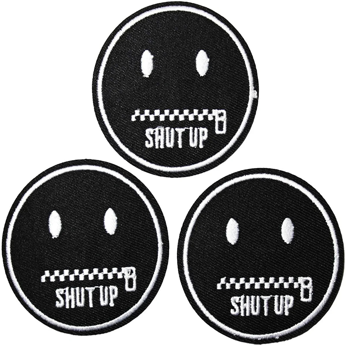 Shut Up Mouth Zipped 'Set of 3' Embroidered Patch