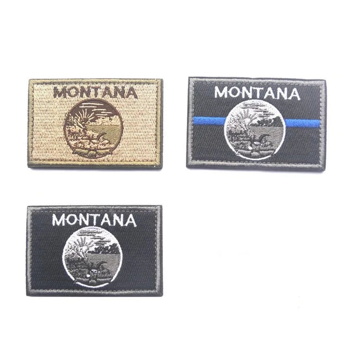 Flag 'Montana' Embroidered Velcro Patch — Little Patch Co