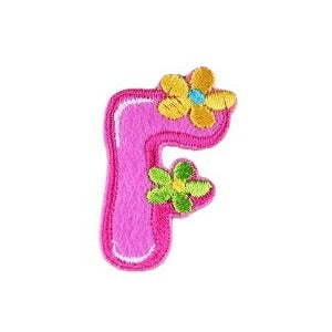 Cute Letter F 'Flowers' Embroidered Patch — Little Patch Co