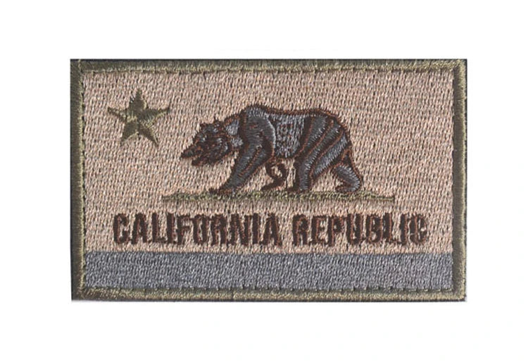 Flag 'California Republic' Embroidered Velcro Patch