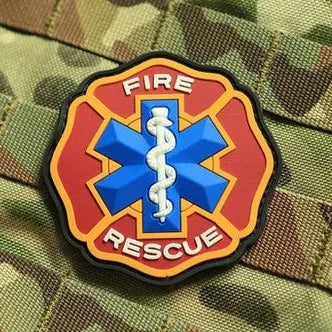 Paramedic 'Fire Rescue' PVC Rubber Velcro Patch – Little Patch Co