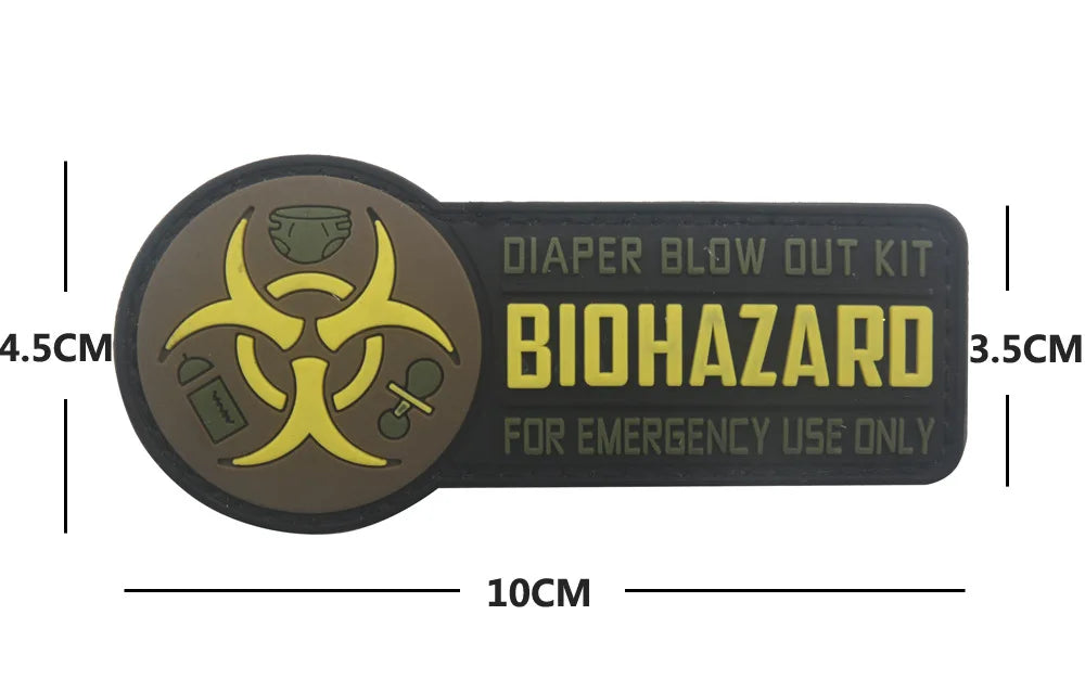 Biohazard 'Diaper Blow Out Kit' PVC Rubber Velcro Patch — Little Patch Co