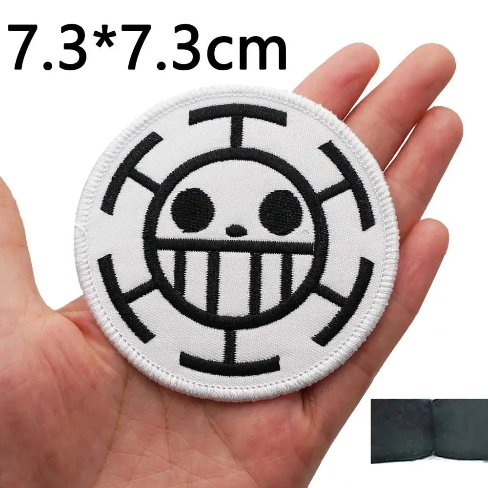 One Piece 'Heart Pirates Logo | Round' Embroidered Velcro Patch ...
