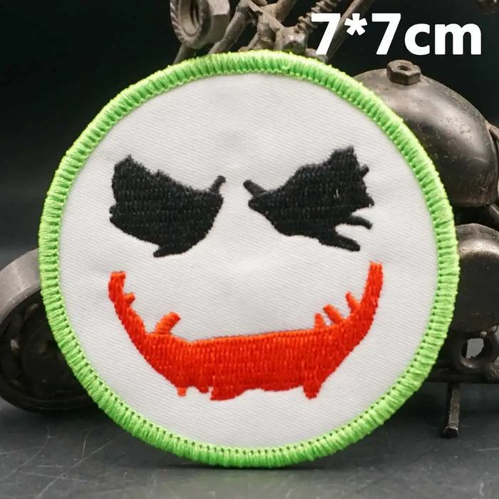Joker Face 'Round' Embroidered Velcro Patch — Little Patch Co