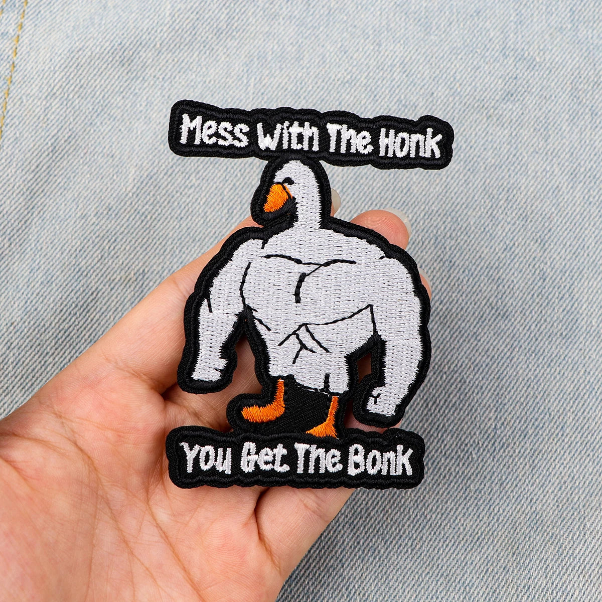 Muscular Goose ‘Mess with the Honk get the Bonk’ Embroidered Patch ...