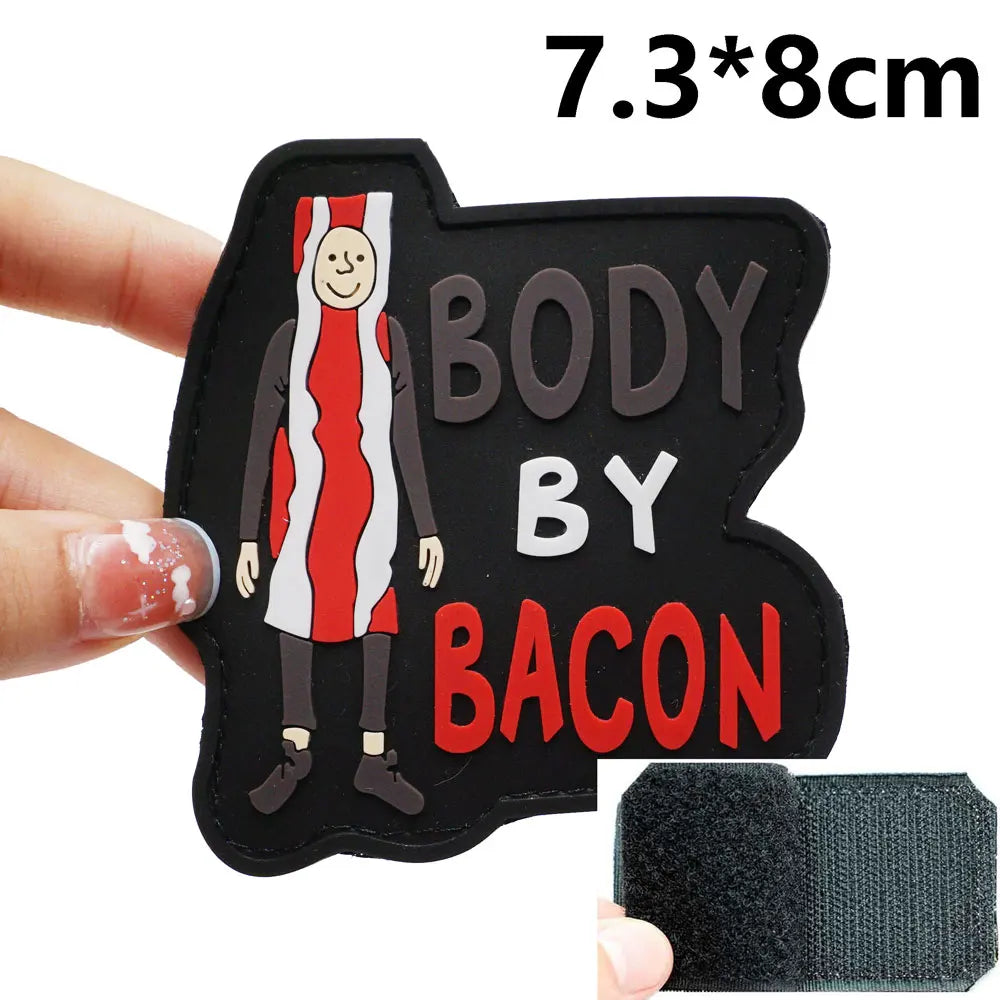Body by Bacon PVC Rubber Velcro Patch – Little Patch Co
