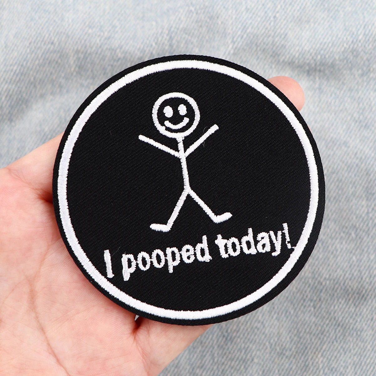 Stick Man ‘I Pooped Today' Embroidered Patch – Little Patch Co