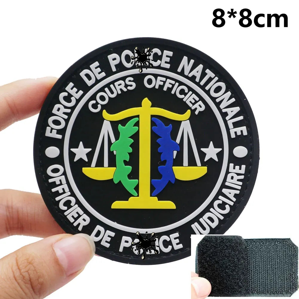 Emblem 'Force De Police Nationale | Cours Officier' PVC Rubber Velcro ...