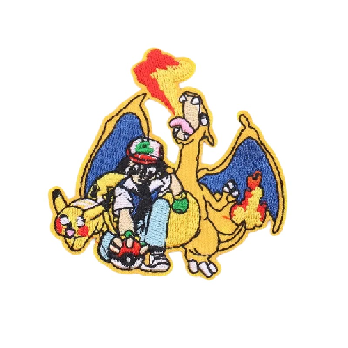 'Ash | Pikachu | Charizard' Embroidered Patch — Little Patch Co