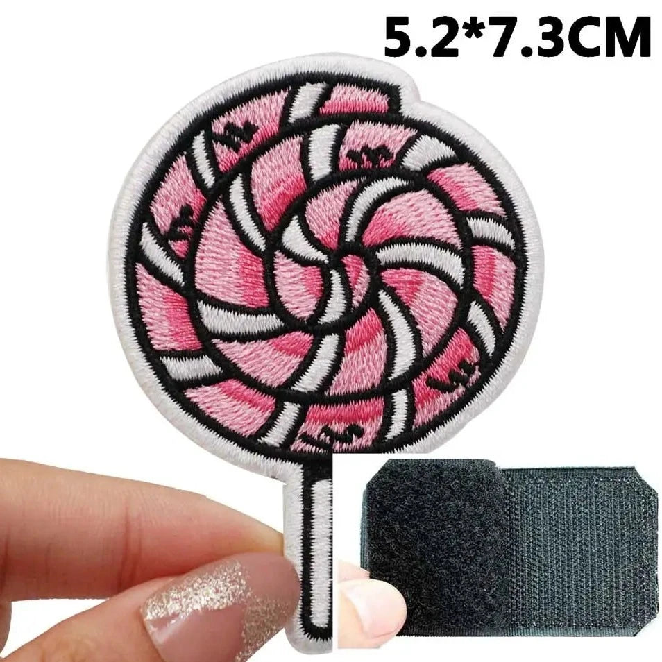Cute 'Spiral Lollipop' Embroidered Velcro Patch – Little Patch Co