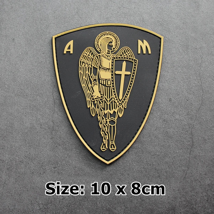 Archangel ‘St. Michael Cross Shield' PVC Rubber Velcro Patch — Little ...