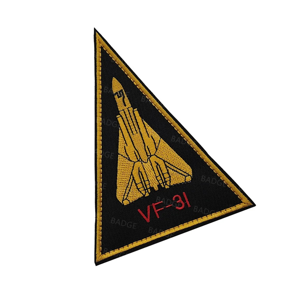 Military Tactical 'VF-31 Aircraft | Triangle' Embroidered Velcro Patch ...