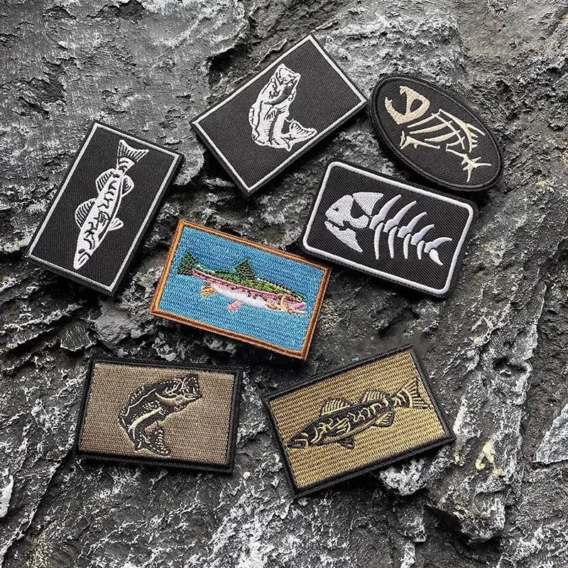 Fish 'Set of 7' Embroidered Velcro Patch – Little Patch Co