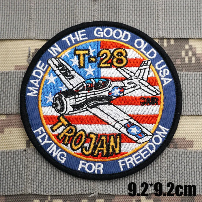 Military Tactical 'T-28 Trojan Aircraft' Embroidered Velcro Patch ...