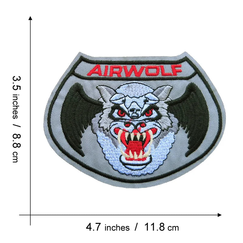 Airwolf ‘Flying Wolf' Embroidered Patch – Little Patch Co