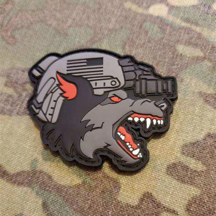 Tactical Wolf 'Angry Face' PVC Rubber Velcro Patch — Little Patch Co