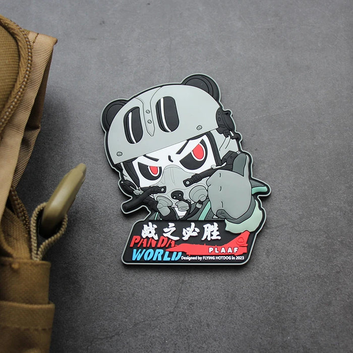 Tactical Panda 'Pilot Fighter' PVC Rubber Velcro Patch — Little Patch Co