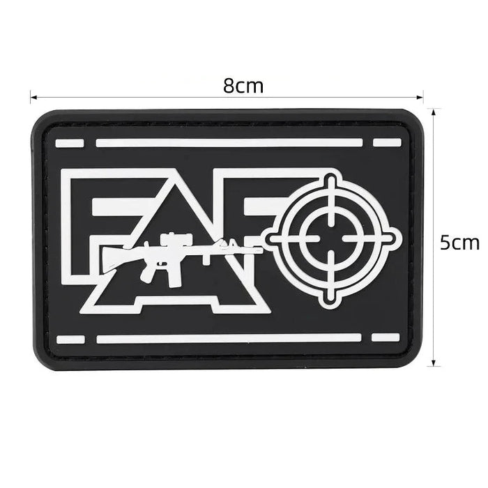 Military Tactical 'FAFO | Gun and Target' PVC Rubber Velcro Patch — Little Patch Co