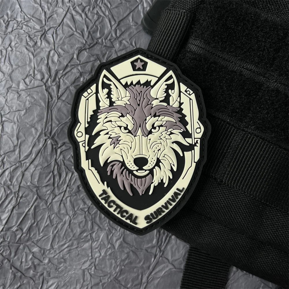 Wolf 'Tactical Survival' PVC Rubber Velcro Patch – Little Patch Co