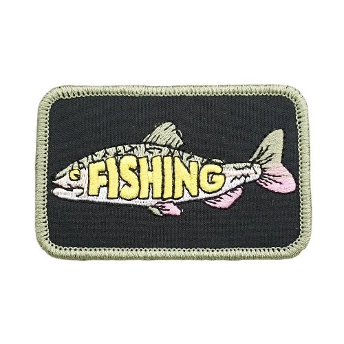 Salmon Fish 'Fishing | Square' Embroidered Velcro Patch — Little Patch Co