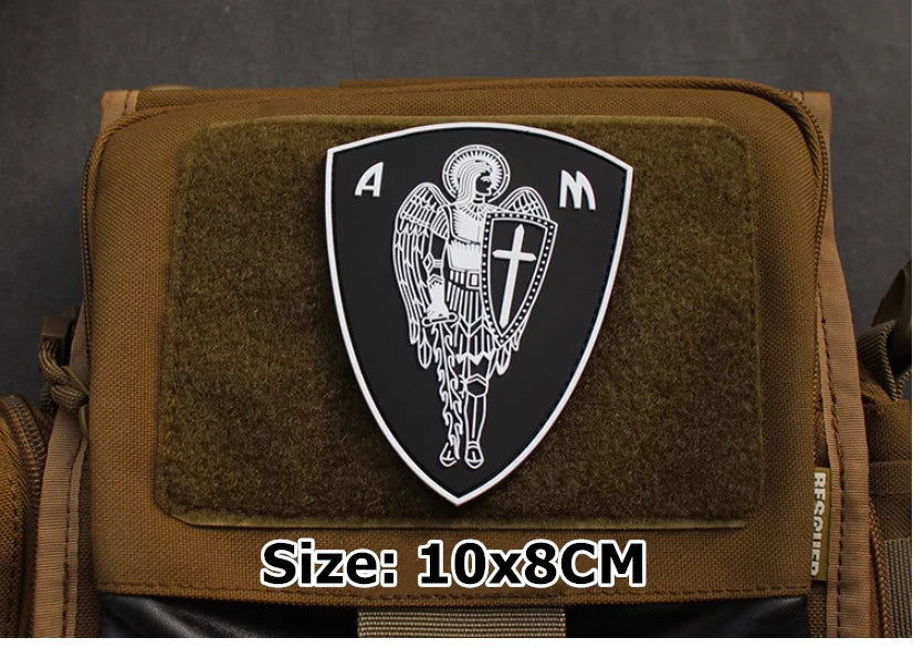 Archangel ‘St. Michael Cross Shield' PVC Rubber Velcro Patch — Little ...
