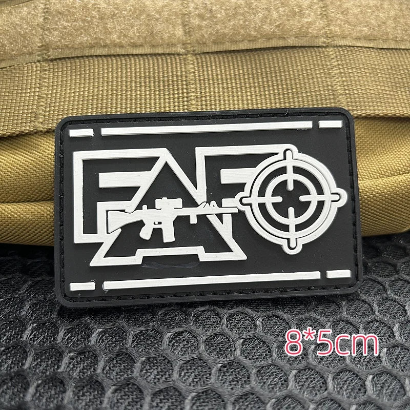 Military Tactical 'FAFO | Gun and Target' PVC Rubber Velcro Patch ...