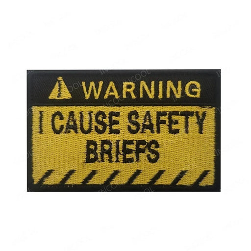 Warning Sign Embroidered Patches — Little Patch Co