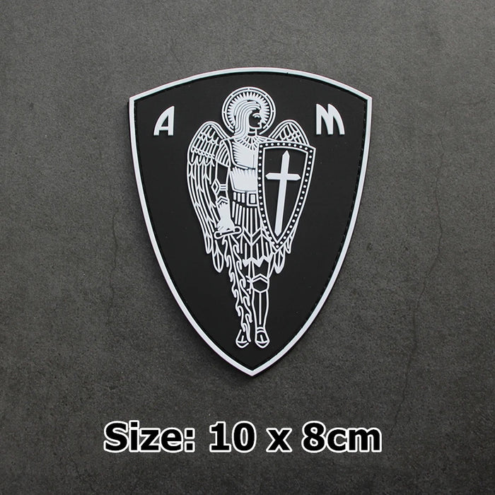 Archangel ‘St. Michael Cross Shield' PVC Rubber Velcro Patch — Little ...