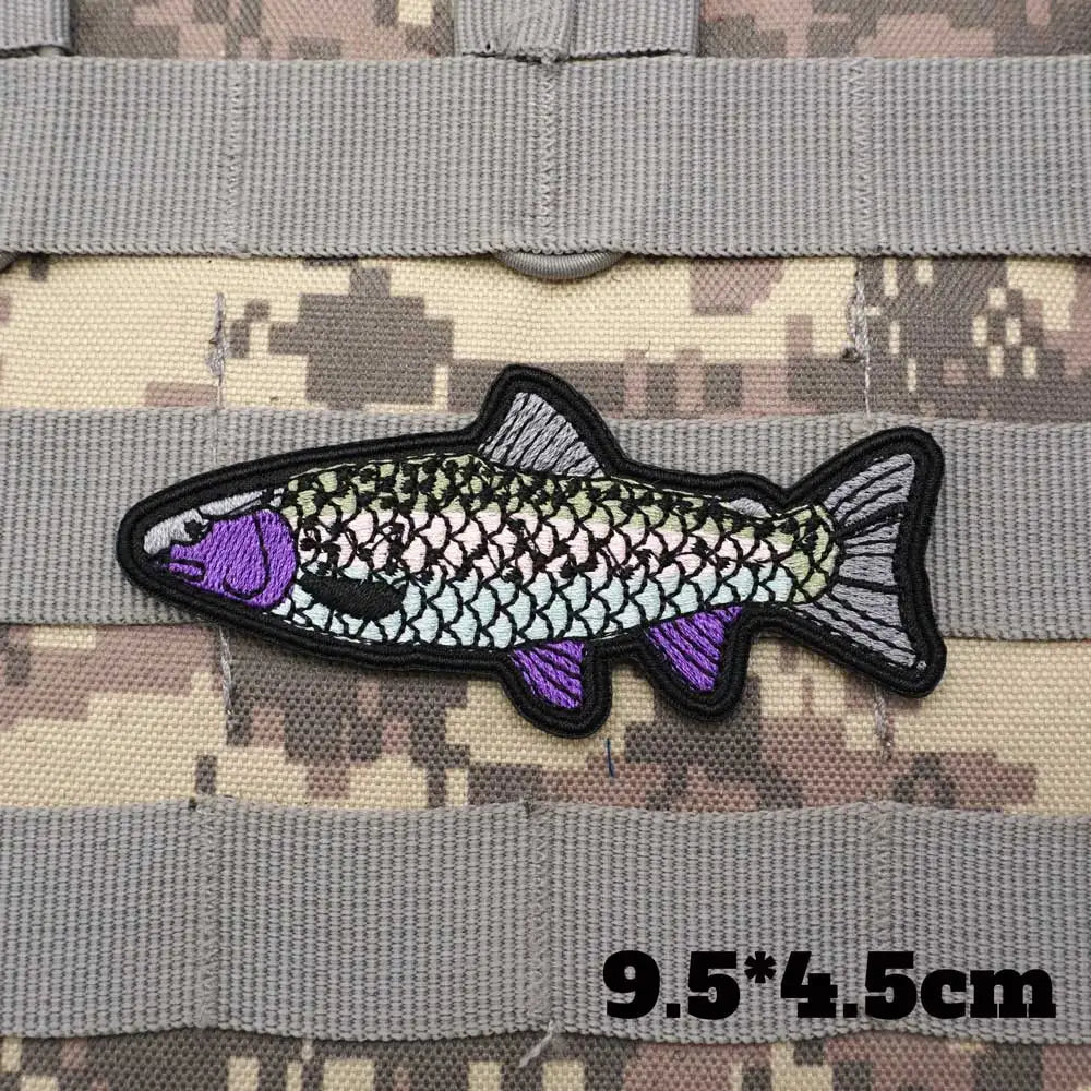 Trout Fish 'Purple Fins and Gill' Embroidered Velcro Patch – Little ...