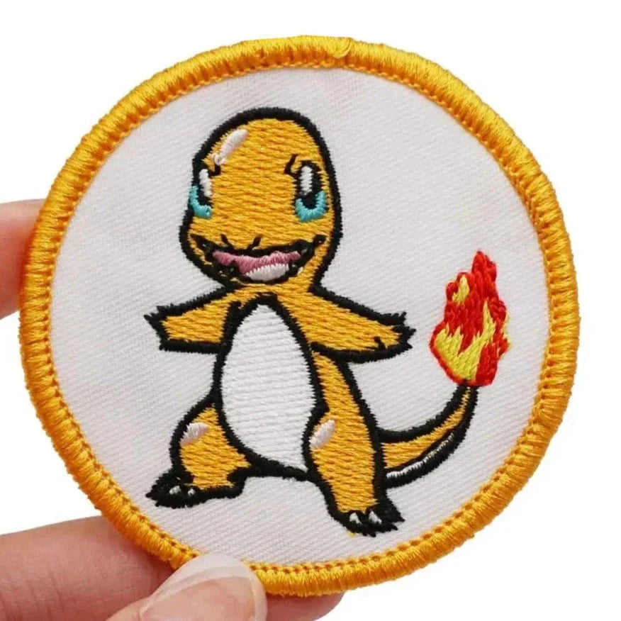 Pocket Monster 'Charmander | Round' Embroidered Velcro Patch – Little ...