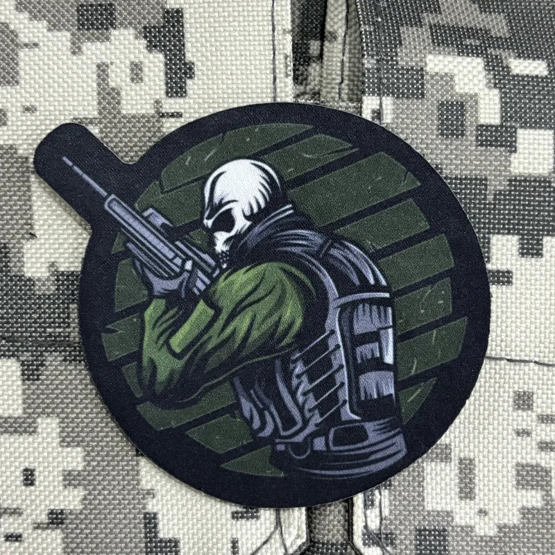 Military Tactical 'Army Skull Soldier' Embroidered Velcro Patch ...