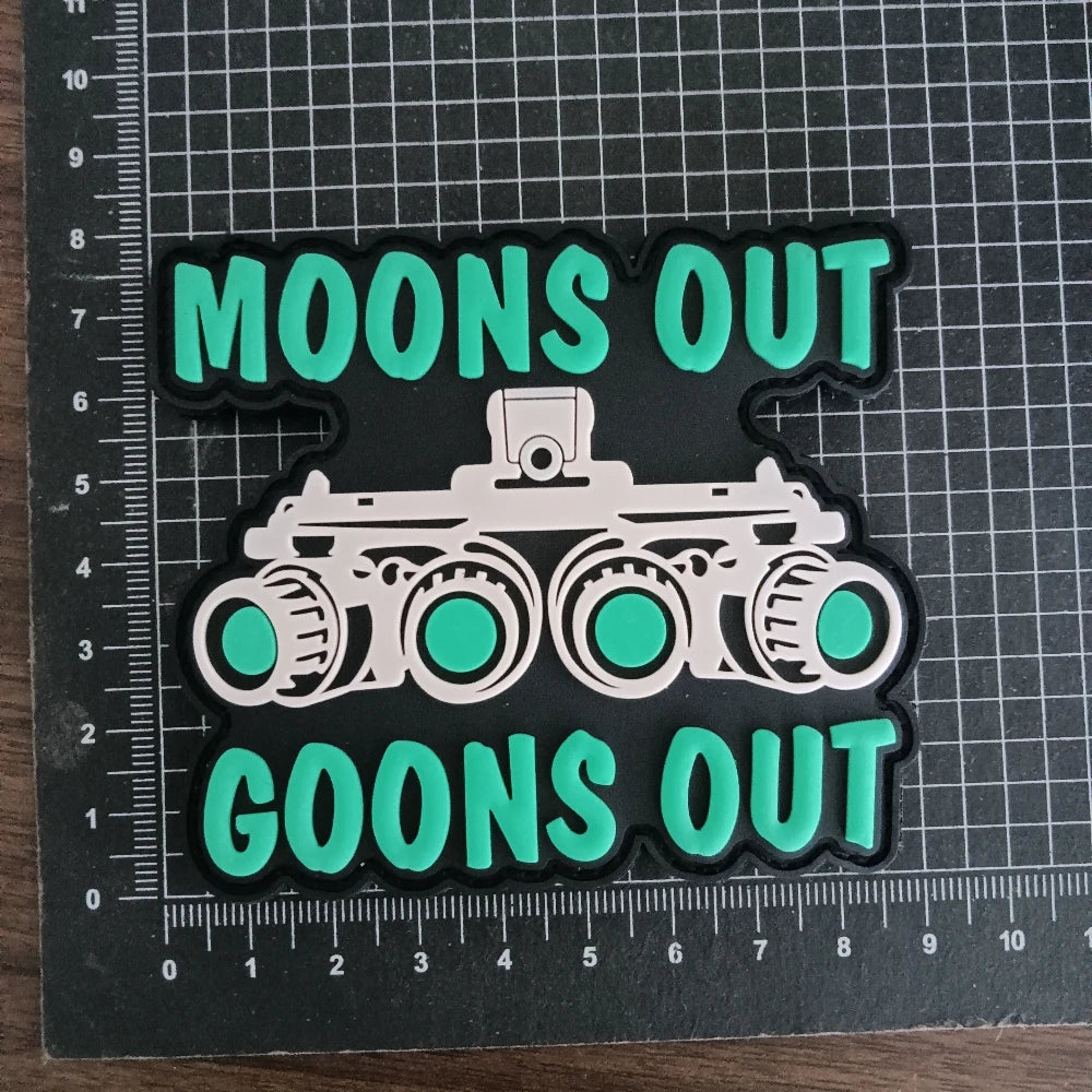 Night Vision Goggles 'Moons Out Goons Out' PVC Rubber Velcro Patch ...