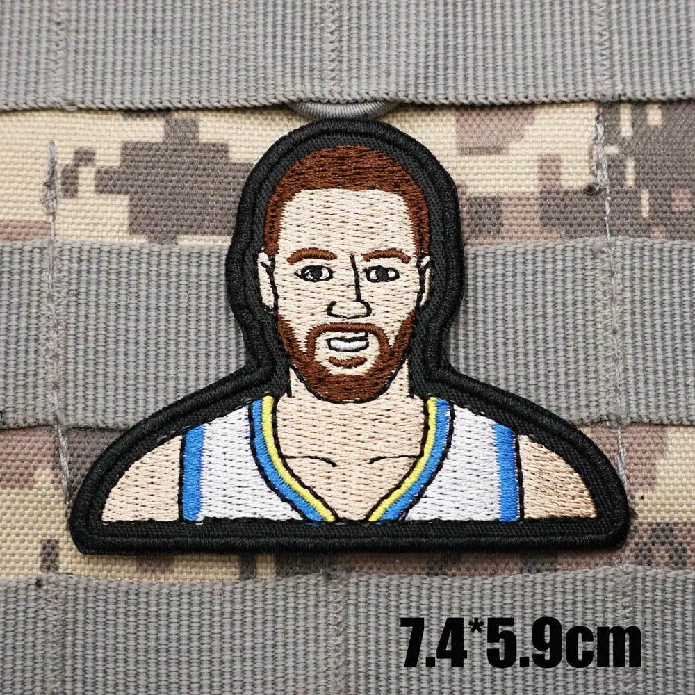Basketball Player 'Stephen Curry | Staring' Embroidered Velcro Patch ...