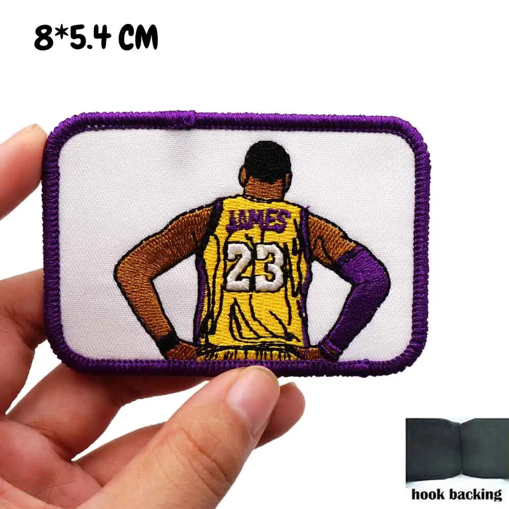 Basketball Player 'LeBron James | Square' Embroidered Velcro Patch ...