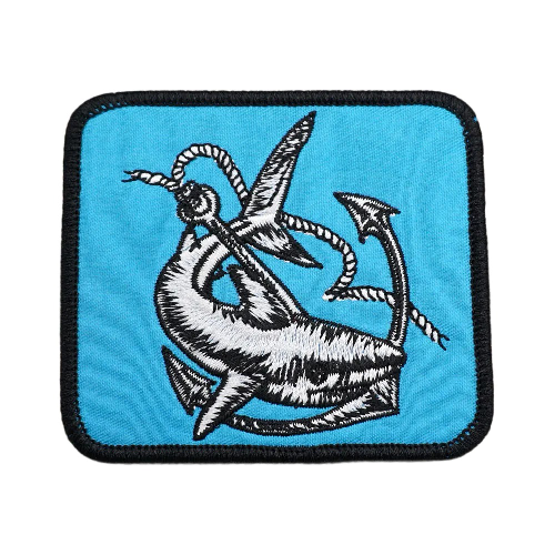 Shark Anchor 'Square' Embroidered Velcro Patch — Little Patch Co