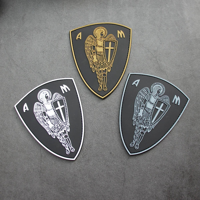 Archangel ‘St. Michael Cross Shield' PVC Rubber Velcro Patch — Little ...