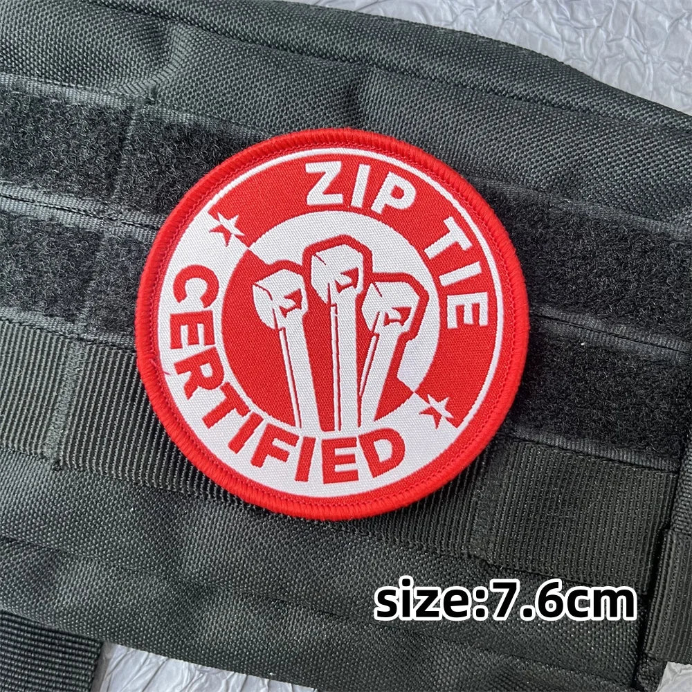 Student Certificate ‘Zip Tie Certified’ Embroidered Velcro Patch ...