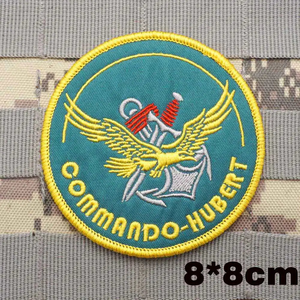Military Tactical 'Commando-Hubert | Round' Embroidered Velcro Patch ...